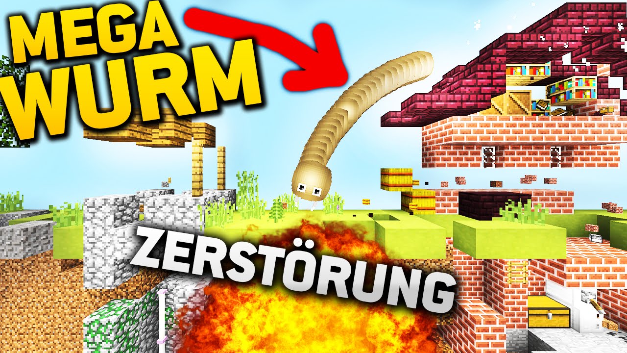 RIESIGER MINECRAFT ZERSTÖRER WURM! - Minecraft Map: Destructive Worms [ Deutsch / HD ] - YouTube