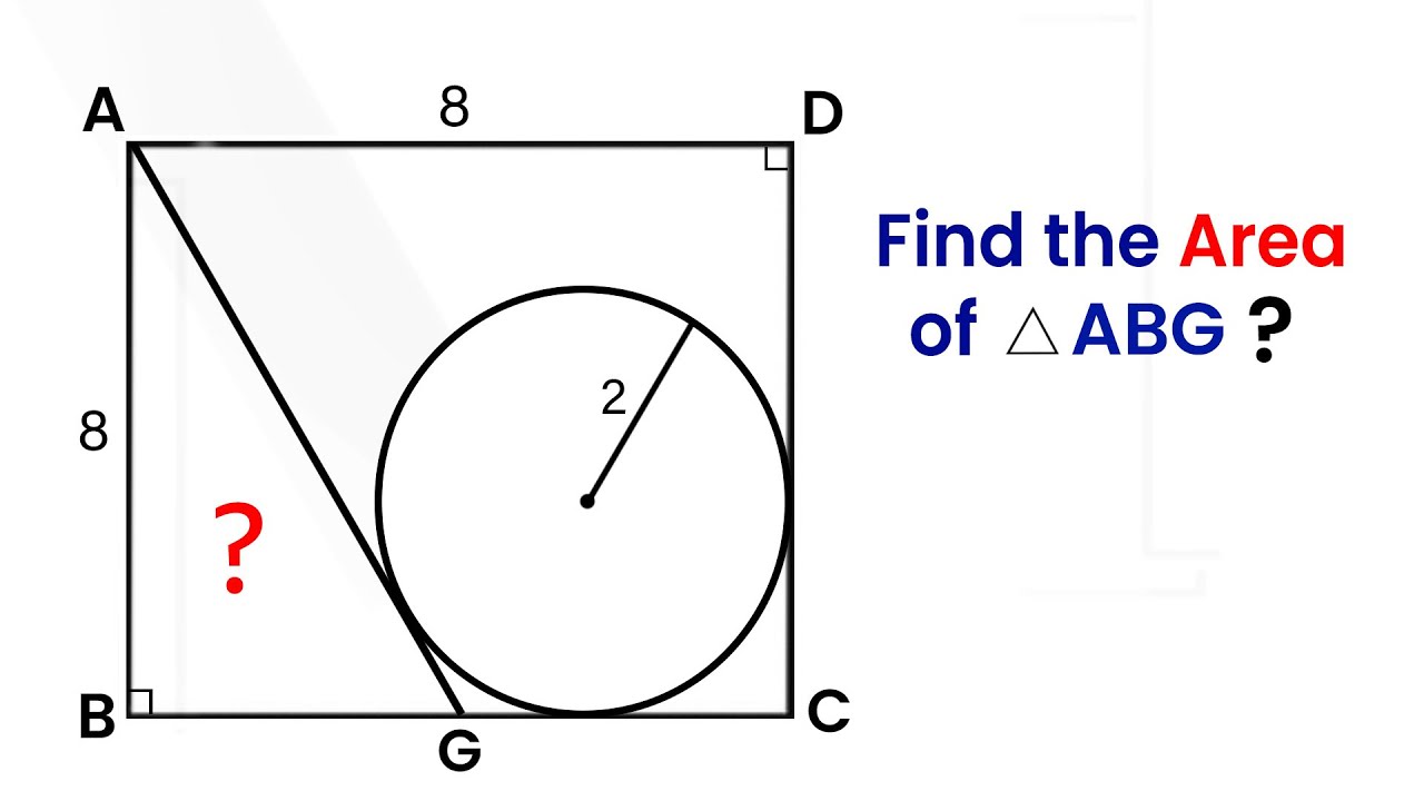 Math Olympiad Geometry Question | Find the Area of the triangle ABG ...
