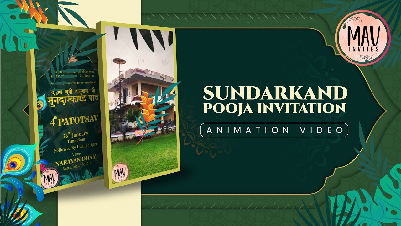 Sundarkand Pooja Invitation Card Video | Sunderkand Path WhatsApp ...
