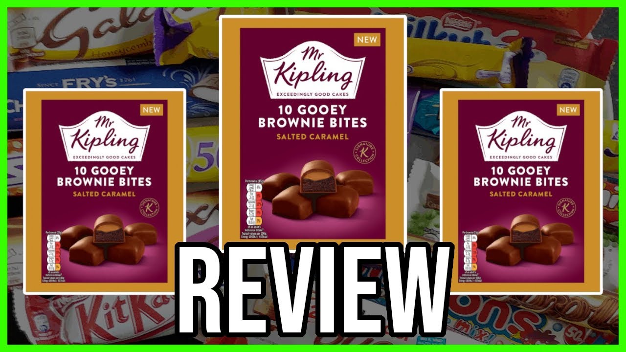 Mr Kipling Salted Caramel Gooey Brownie Bites Review - YouTube