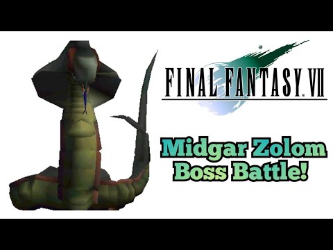 Final Fantasy 7 - Midgar Zolom Boss Battle (Low Level) - YouTube