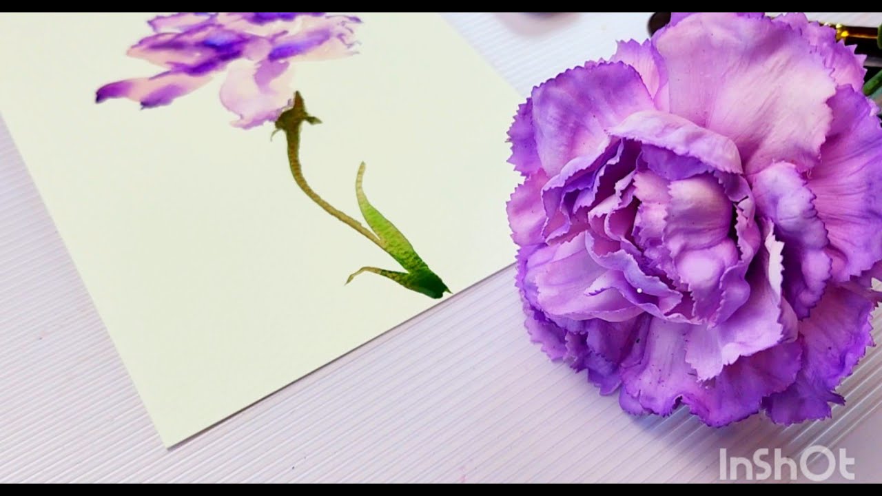 How to Paint a Watercolor Carnation: Step-by-Step Tutorial - YouTube