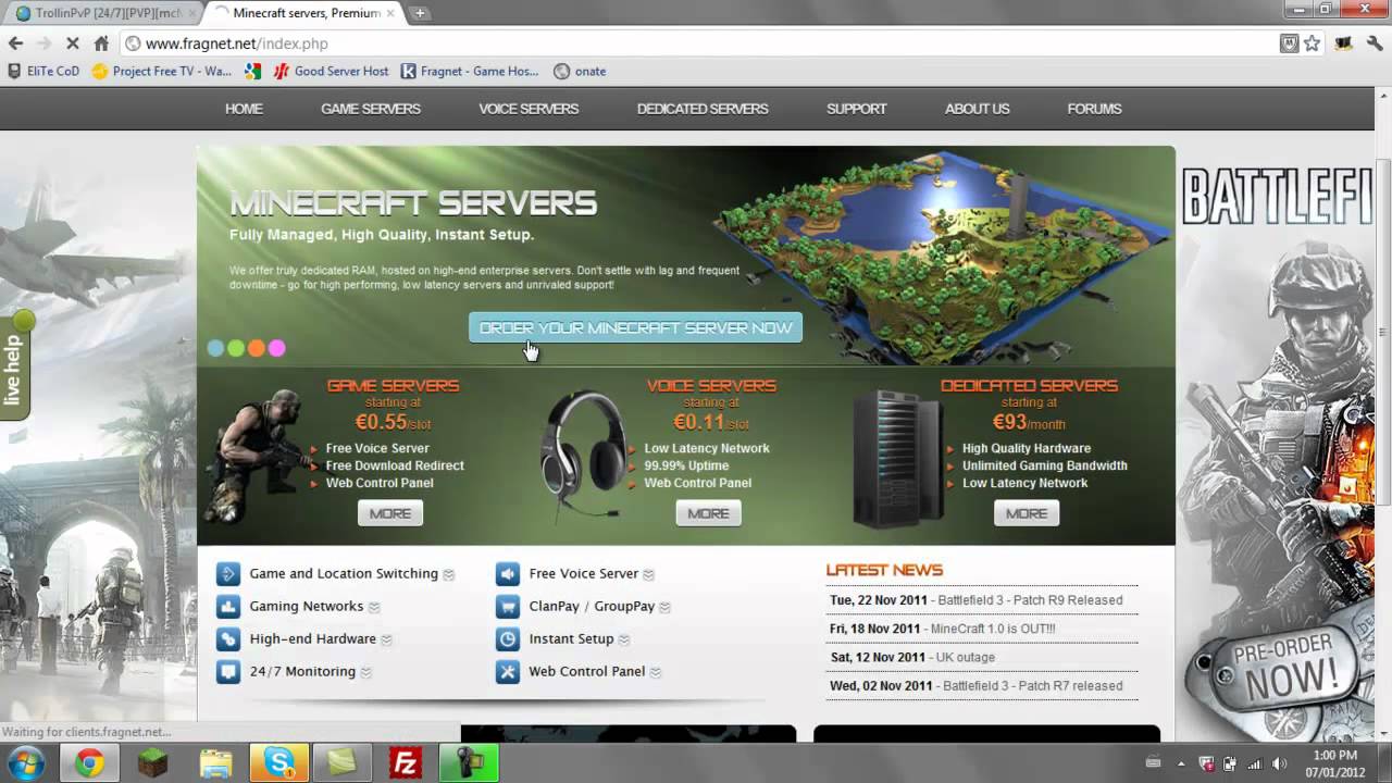 FragNet Review MineCraft Host. - YouTube