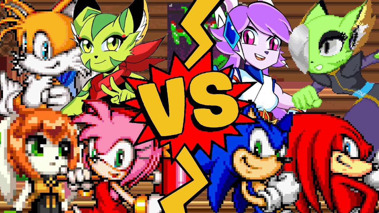 M.U.G.E.N Battles | Milla/Amy Rose/Carol Tea/Tails vs Lilac/Sonic ...