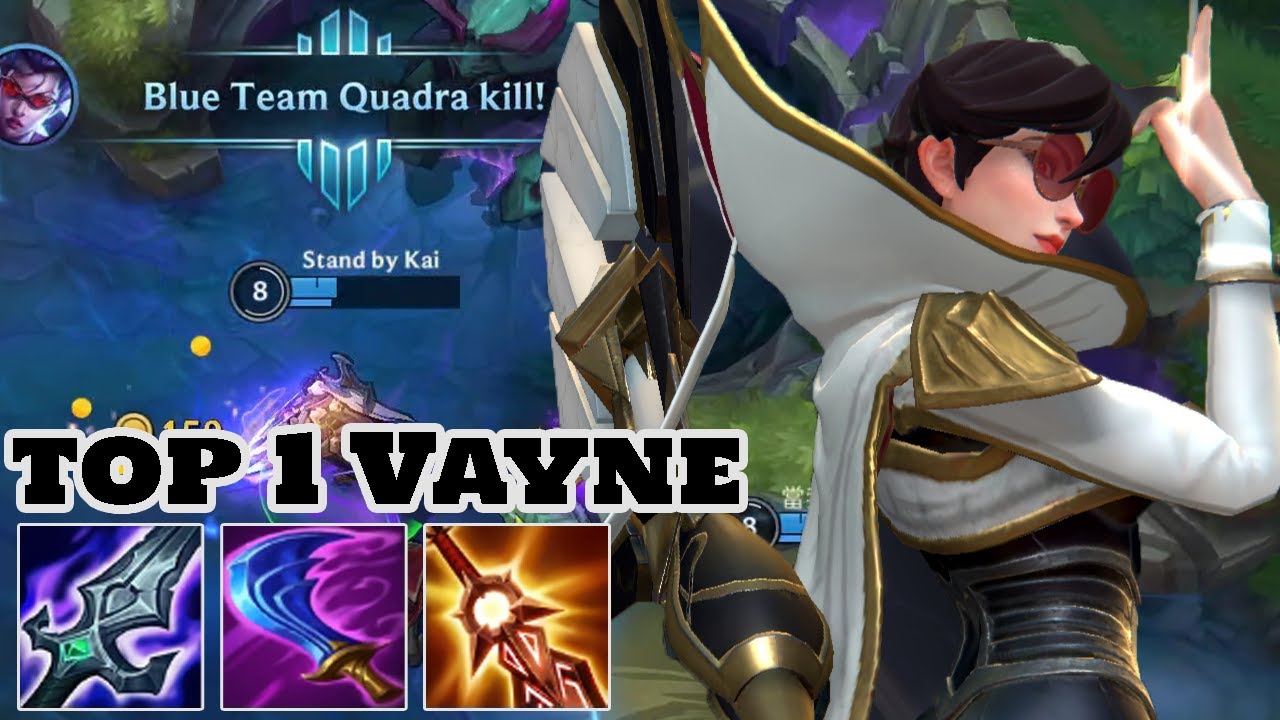 Wild Rift Vayne - Top 1 Vayne Gameplay "Quadra Kill" Rank Challenger ...