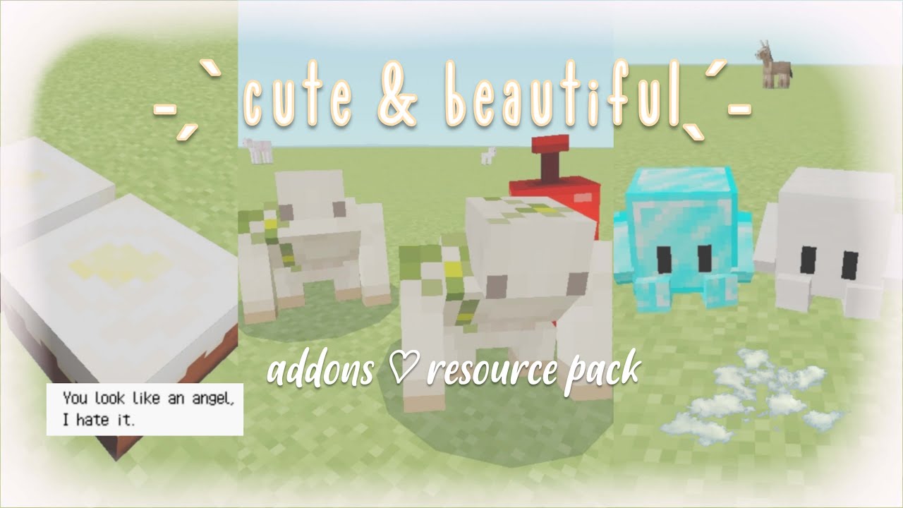 ୨ cute & aesthetic addons + resource pack for minecraft pe୧ ˚₊ - YouTube