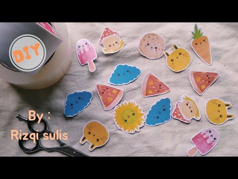 DIY #4 | BIKIN STICKER ALA ANAK RUMAHAN | BAHAN SEDERHANA TANPA KERTAS ...