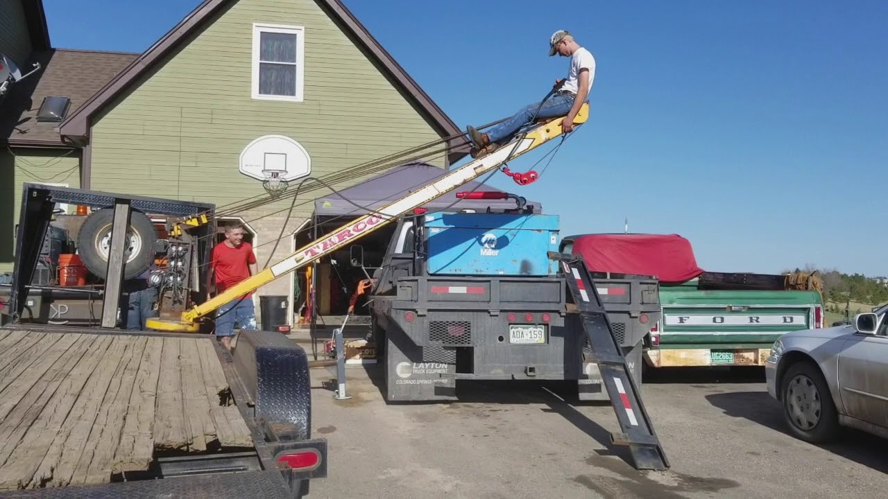 Lifting a Miller Big 20 with a 6000lb crane!!! (shenanigans) - YouTube