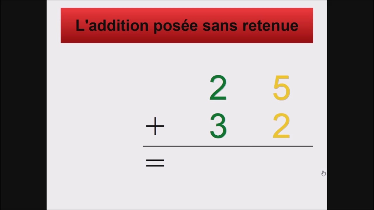 Comprendre l'addition posée sans retenue - YouTube