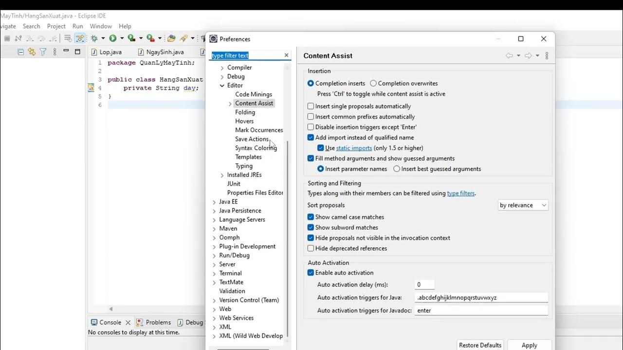 Fix solve String naming autocompletion in eclipse | Tự động thêm String sau tên biến trong ...
