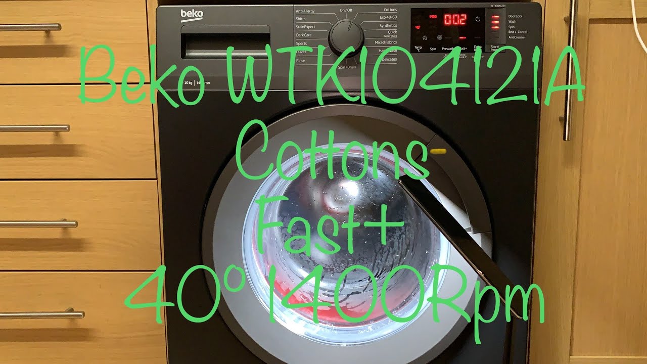Beko WTK104121A Washing Machine - Cottons 40° + Fast+ - YouTube