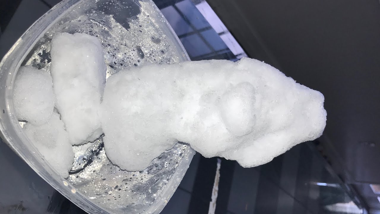 Powdery ice eating’ shaved ice refrozen’ freezer frost taste - YouTube