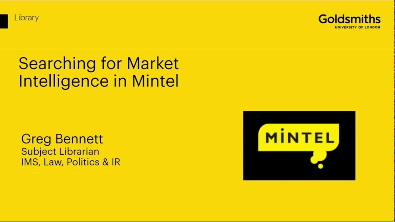 Searching for Market Intelligence using Mintel - YouTube