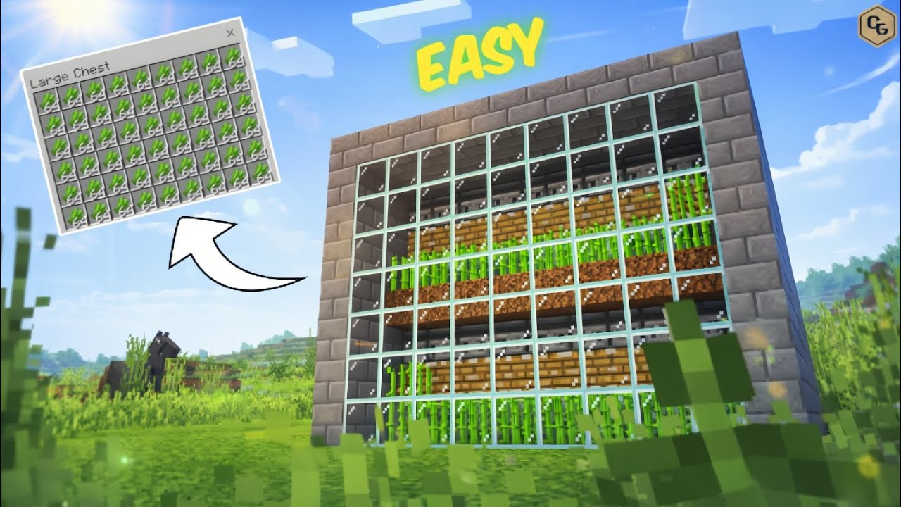 Minecraft Survival Easy Sugarcane Farm Tutorial | 1.21 Java/Bedrock ...