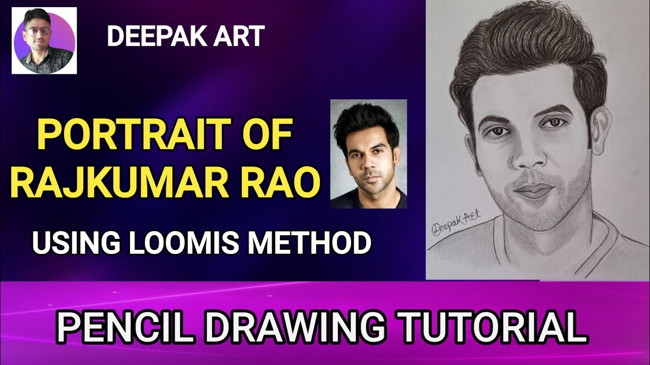 PORTRAIT OF RAJKUMAR RAO USING LOOMIS METHOD#sketching #drawing #loomis ...