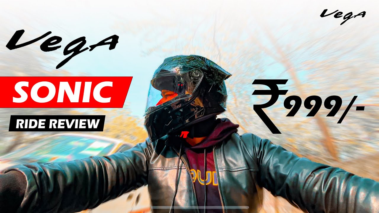 New Vega Sonic Helmet Ride Review😍 Cheapest ISI & DOT Certified Helmet| Best Helmet Under 1000 ...