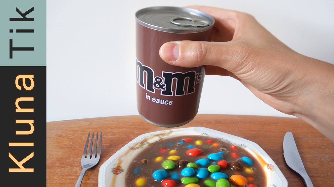 M&M SOUP IN A CAN!!! m&m's in slimy sauce (taste test) - YouTube