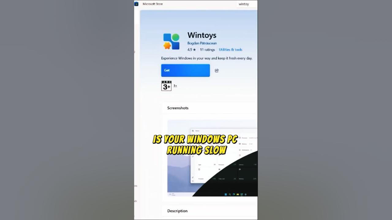 Wintoys = Windows Turbo Mode? Try This! 🧠⚙️ #shorts - YouTube