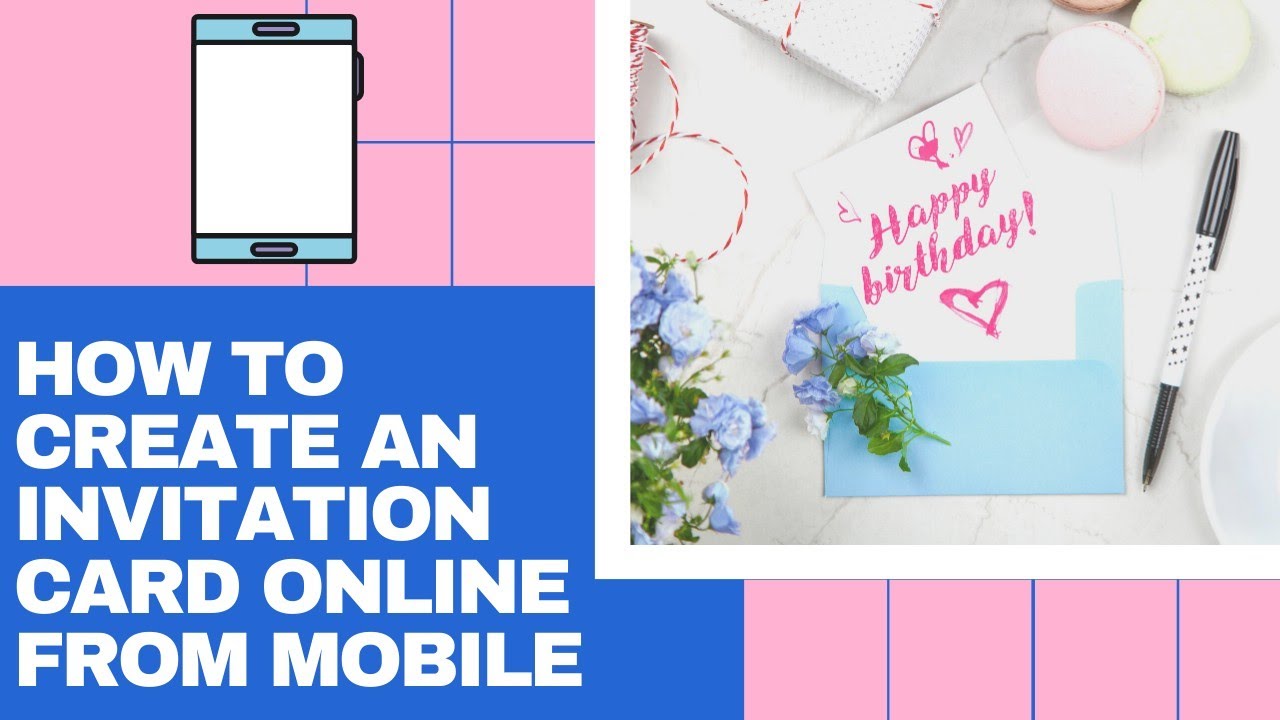 Creating invitation card Online from mobile. - YouTube