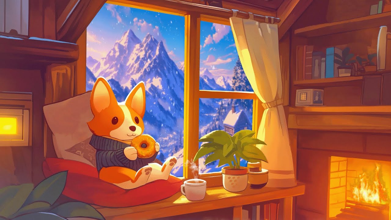 Winter coffee with Corgi ☕️ Chilly Lofi Hip Hop Mix ~ Study to Chillout ...