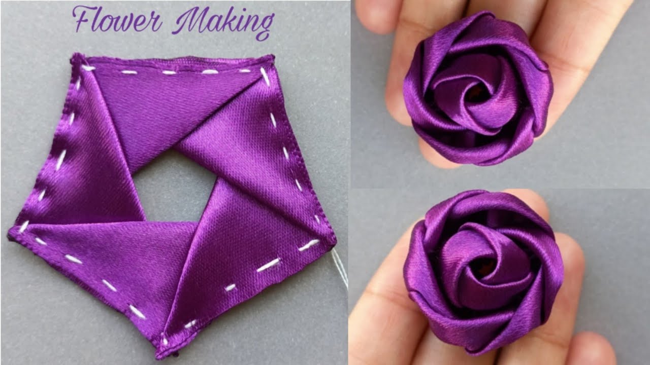 DIY: How to make an adorable fabric flower in just 8 minutes! DIY: Easy ...