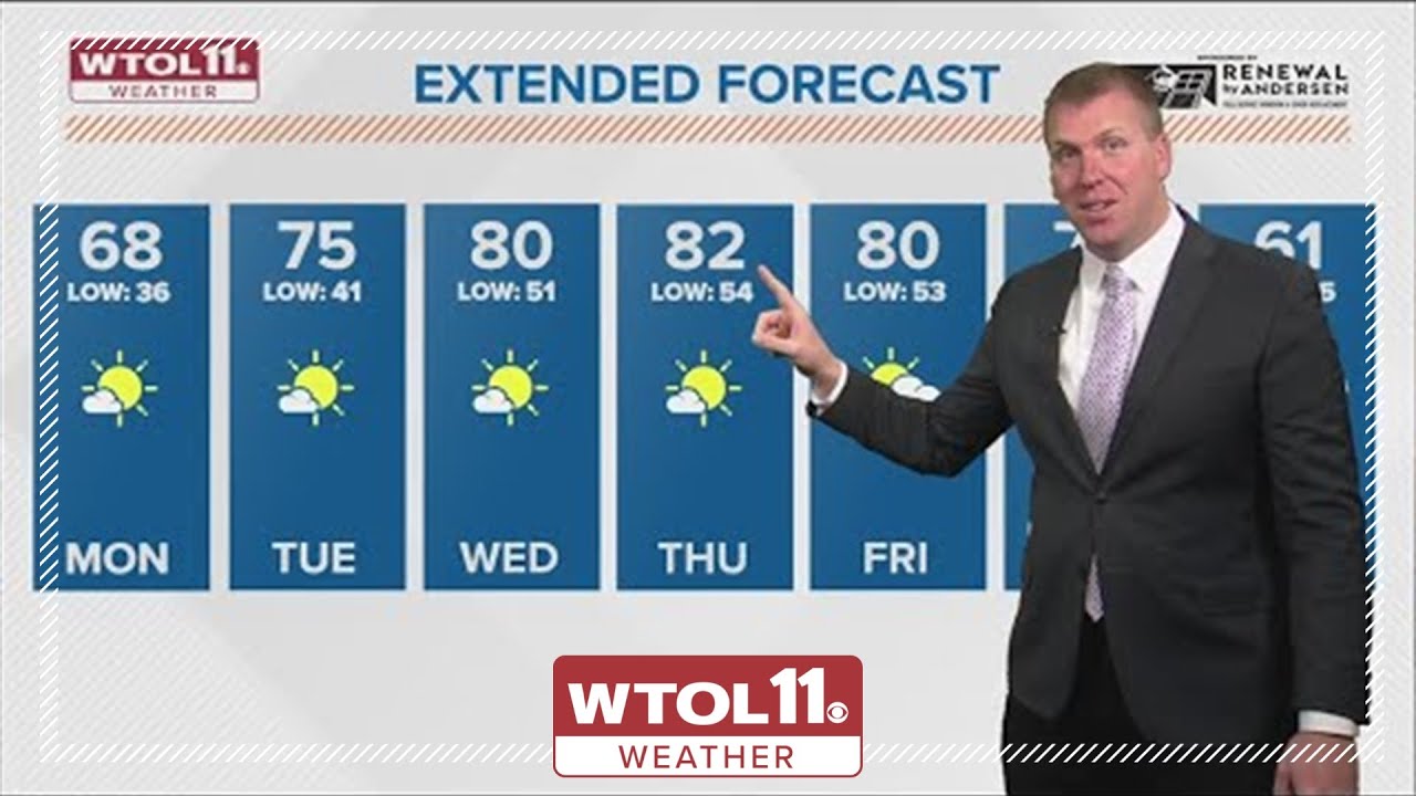 Mostly sunny Monday with highs in upper 60s; temperature spike ...