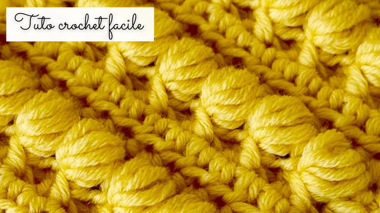 Point au crochet BUBBLE 🫧 Tuto crochet facile 🧶 Idéal pull veste plaid 🧶 Diagramme - YouTube