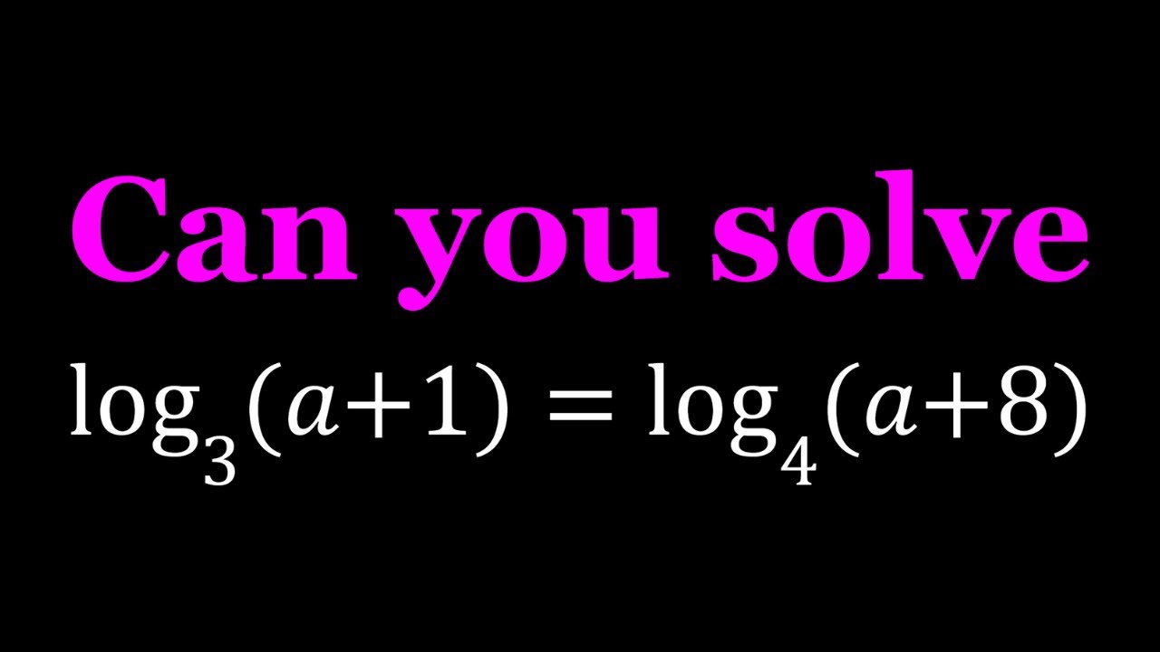 How To Solve A Non Standard Log Equation - YouTube