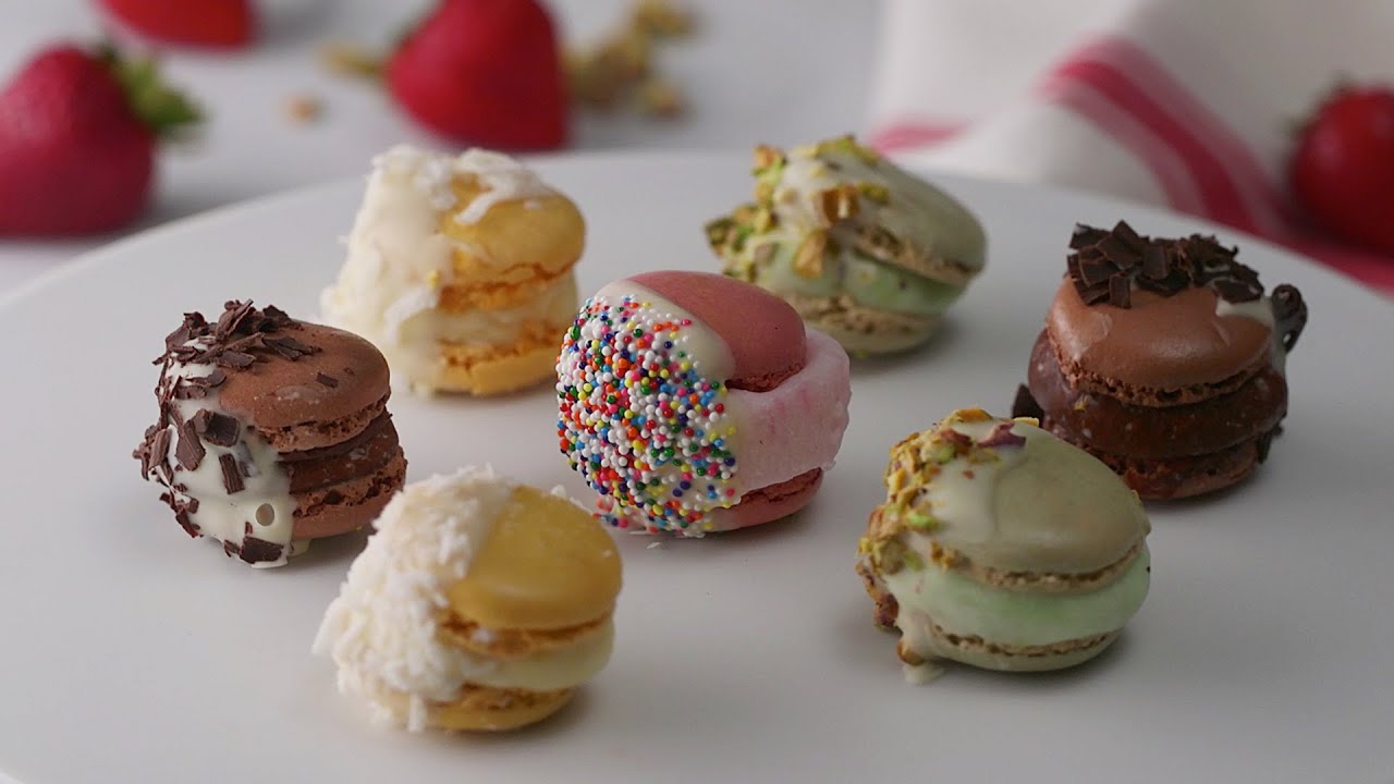 Macaron Ice Cream Sandwiches Recipe - YouTube