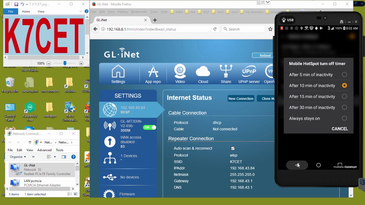 Two OpenSpots On One GL Mini Router / View OS Dashboard from Cellphone ...