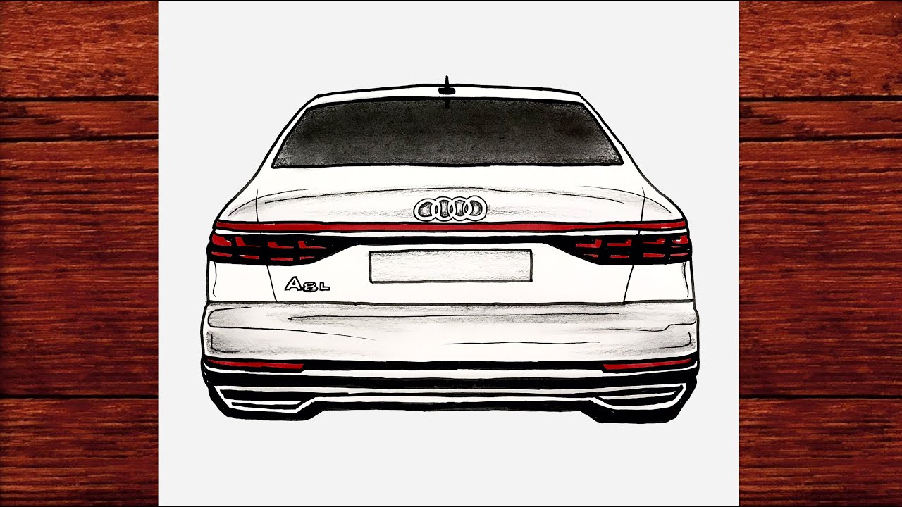 AUDİ A8 DRAWİNG 2021 - How To Draw a Car Audi Easy - Adım Adım Audi ...