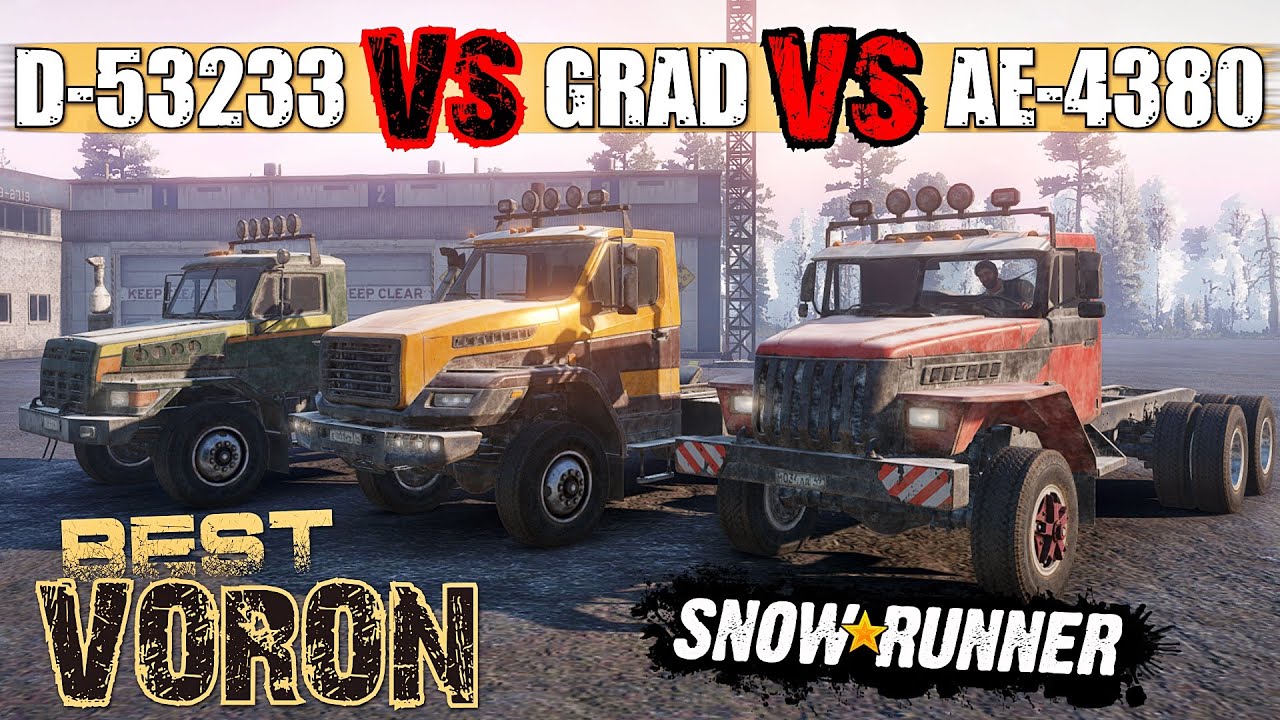 SnowRunner Truck vs Truck | Voron D-53233 VS Voron Grad VS Voron AE ...