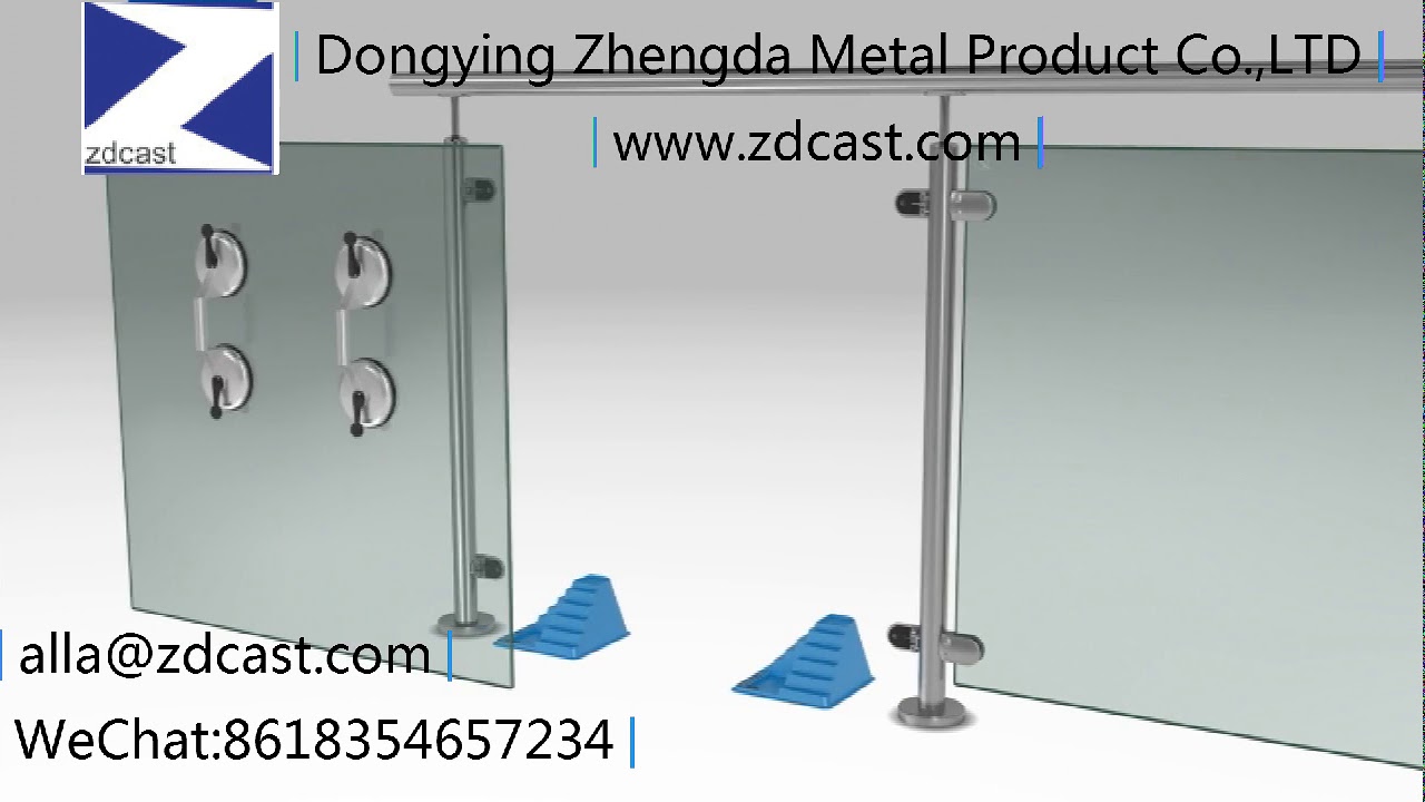 railing Stainless steel glass fitting - YouTube
