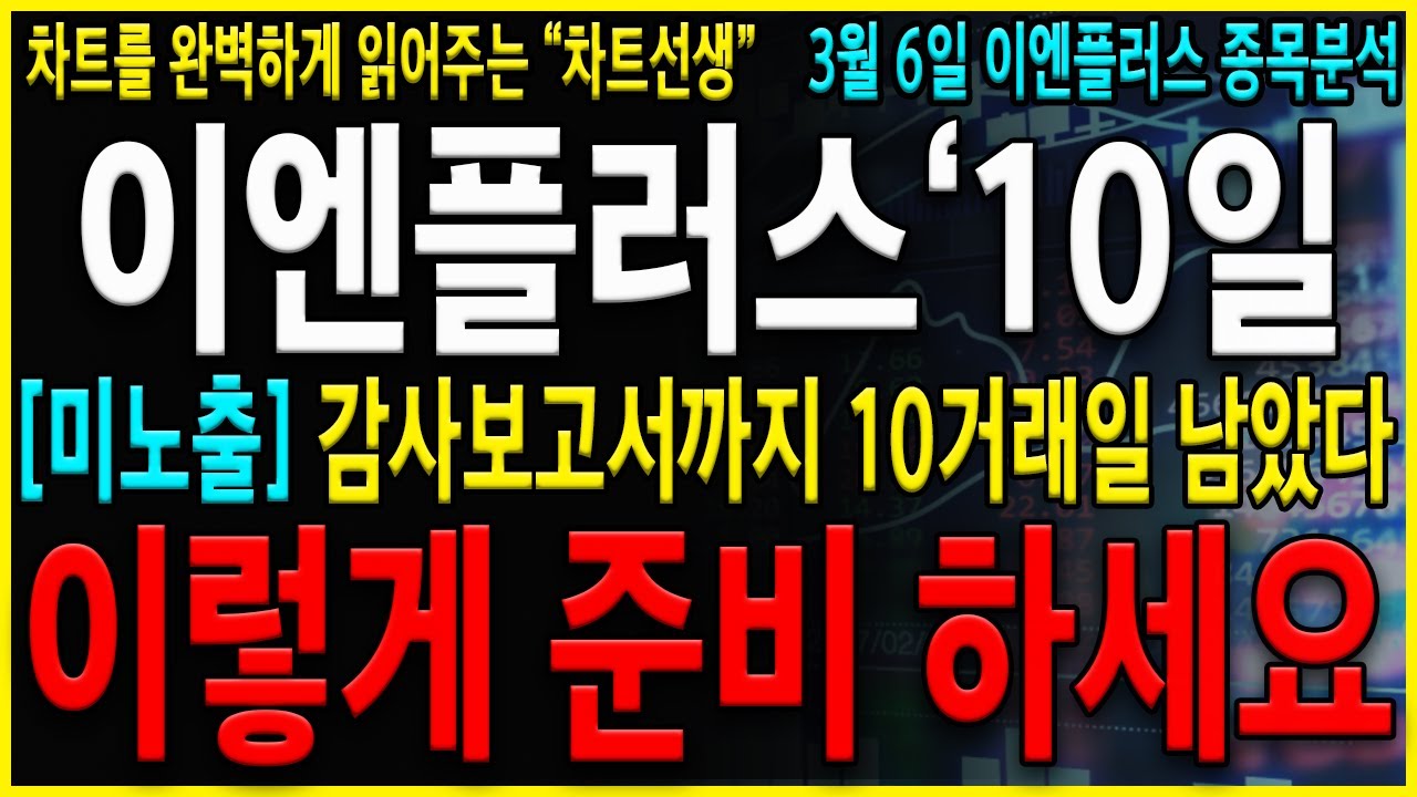 이엔플러스 주가 전망 긴급 감사보고서 D Day 10일 초대박아니면 쪽박 입니다 반드시 이렇게 대응을 준비하셔야 합니다이엔플러스차트분석이엔플러스 이엔플러스주가