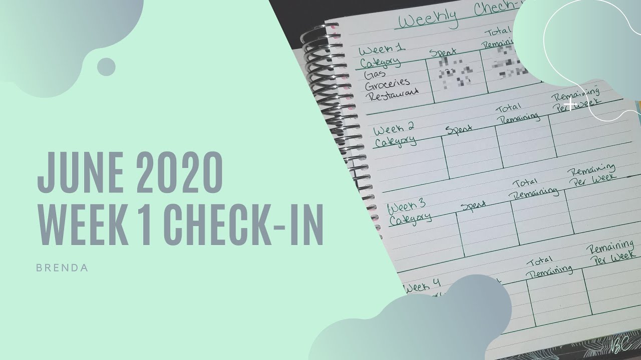 Week 1 Check-in | Budget with me | JUNE 2020 | - YouTube