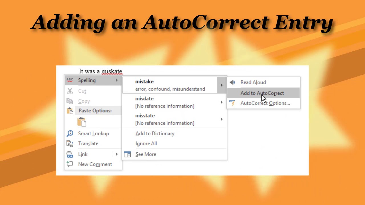 90 Adding An AutoCorrect Entry YouTube 90 Adding An AutoCorrect Entry YouTube