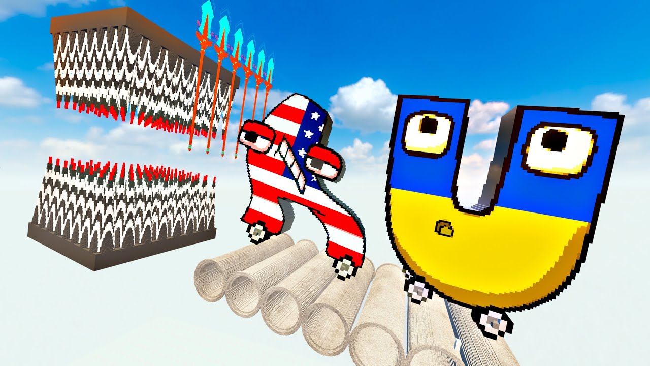 Country Alphabet Lore Car Conquers the Obstacle Course Bridge in ...