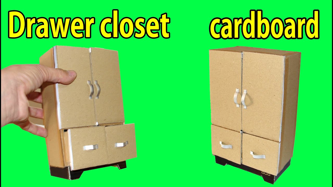 Making a chest of drawers with cardboard - YouTube
