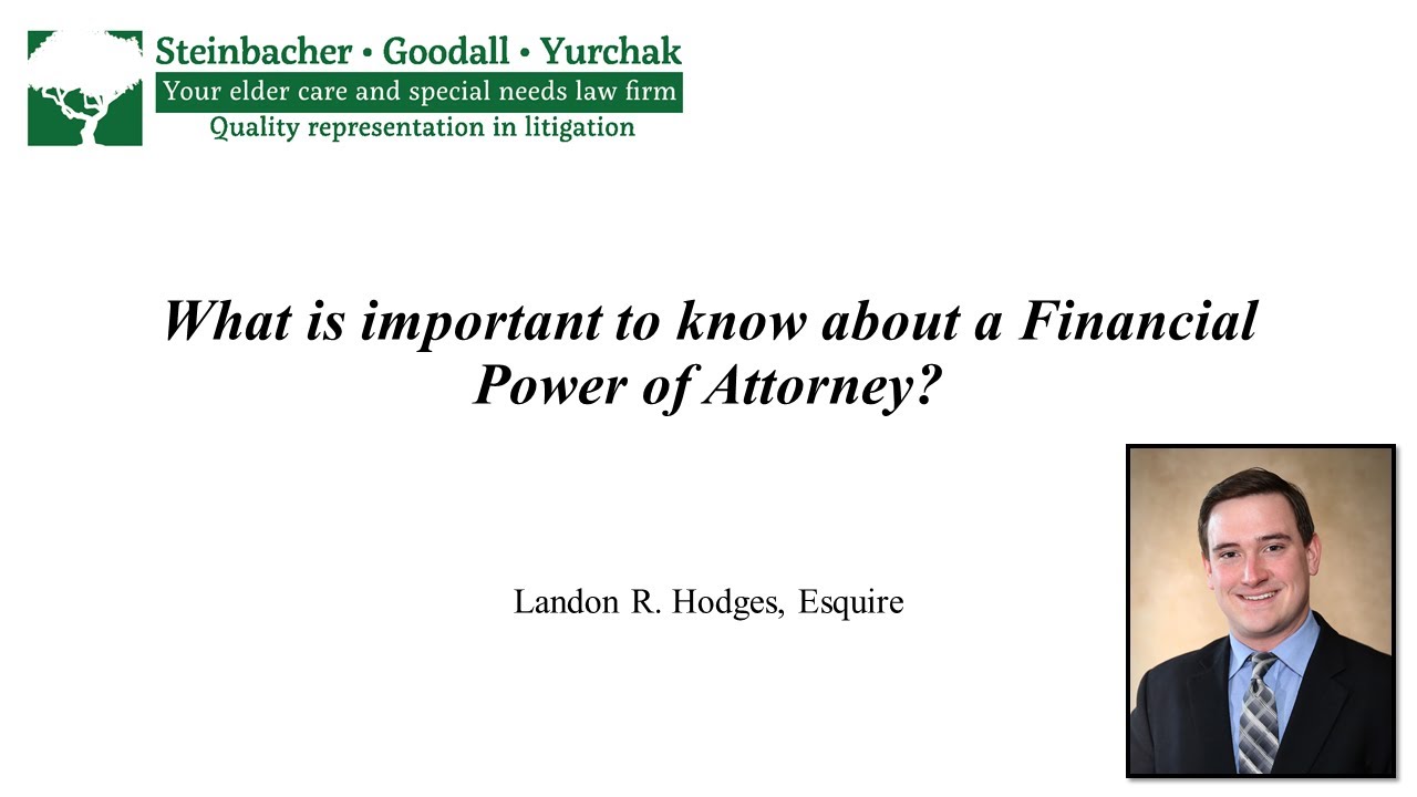 Landon R. Hodges: What is Important to Know About a Financial Power of ...