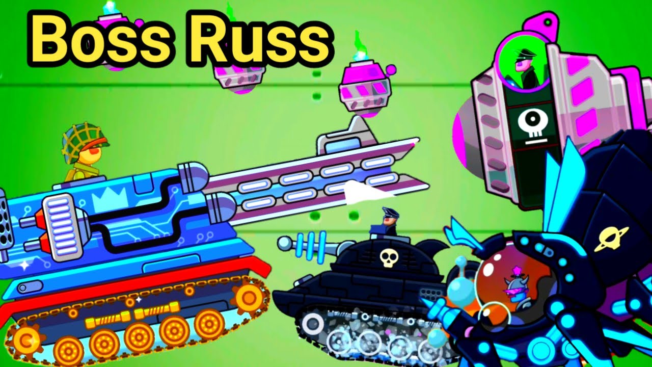 Mammoth tank gameplay//Hills of steel boss Russ map ! Mammoth tank V's ...