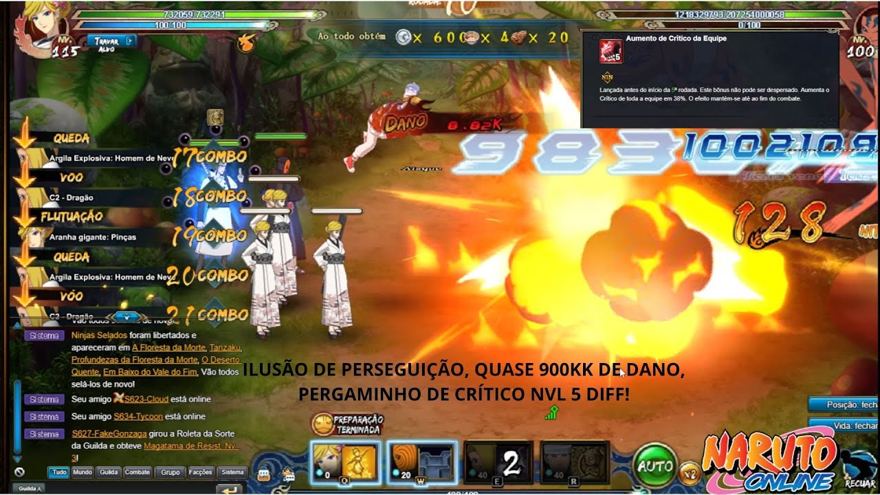 ILUSÃO DE PERSEGUIÇÃO, QUASE 900KK DE DANO, PERGAMINHO DE CRÍTICO NVL 5 ...