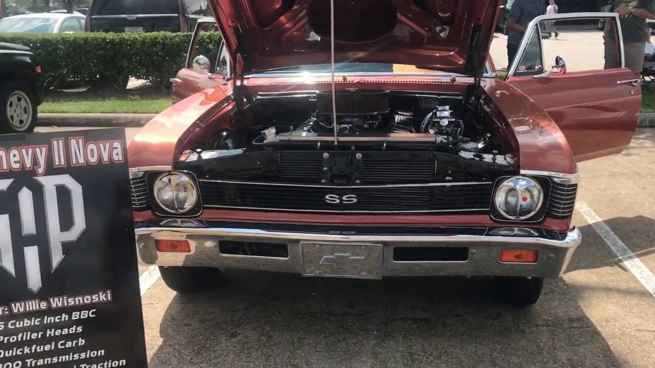 Chevy Nova muscle car engine | Houston Cars Show 2017 - YouTube