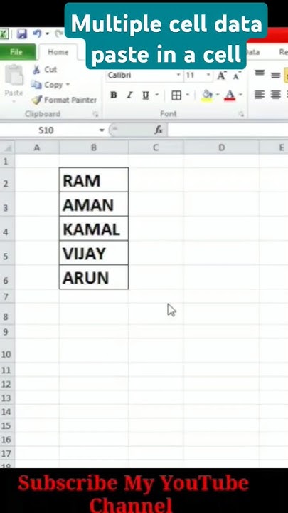 Multiple cell data paste a cell in ms Excel | copy paste in excel #viral #excel #computer # ...