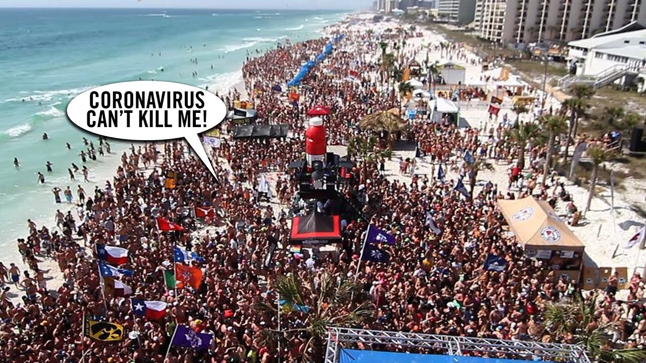 Spring Breakers Crowd Beaches During Coronavirus Pandemic - YouTube