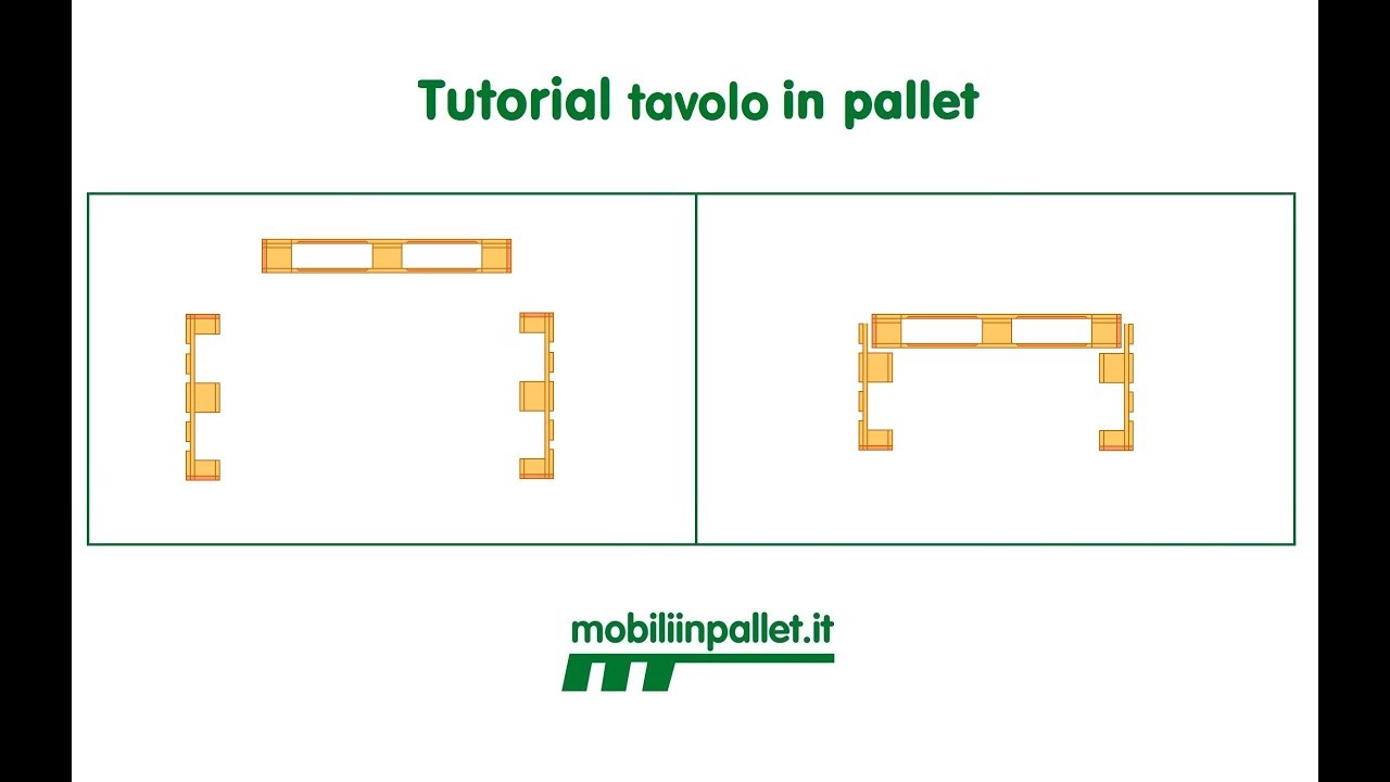 Tutorial tavolo in pallet con piano in legno - YouTube