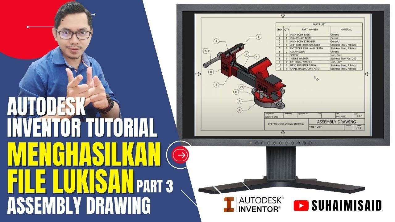 Inventor Tutorial : Menghasilkan File Lukisan (part 3) - Assembly ...
