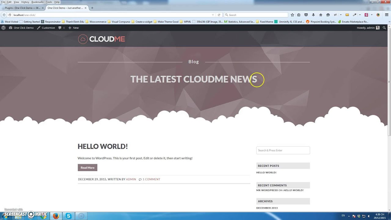 OneClick Import demo CloudMe Hosting WordPress Theme - YouTube