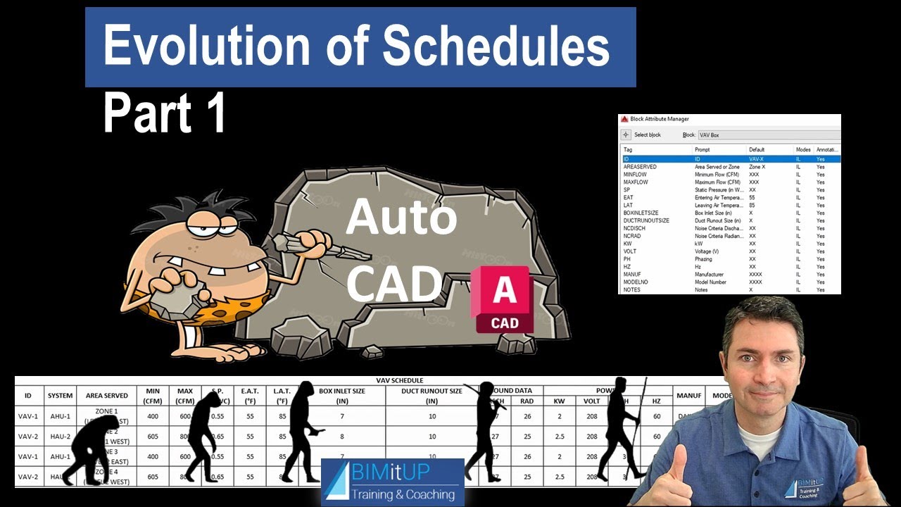 The Evolution of Schedules Part 1 Plain AutoCAD and Excel - YouTube