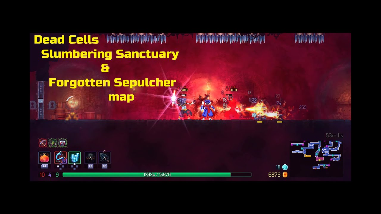 Dead Cells Gameplay | Slumbering Sanctuary & Forgotten Sepulcher Map ...