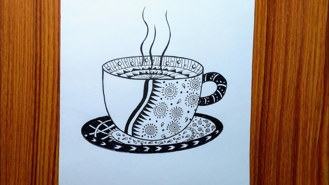 Tea Cup Mandala Art for Beginners || Step by Step || Mandala Drawing ...